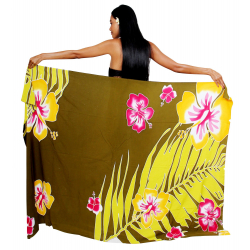 Pareo d'inspiration tahitienne de taille XL et peint à la main en ...